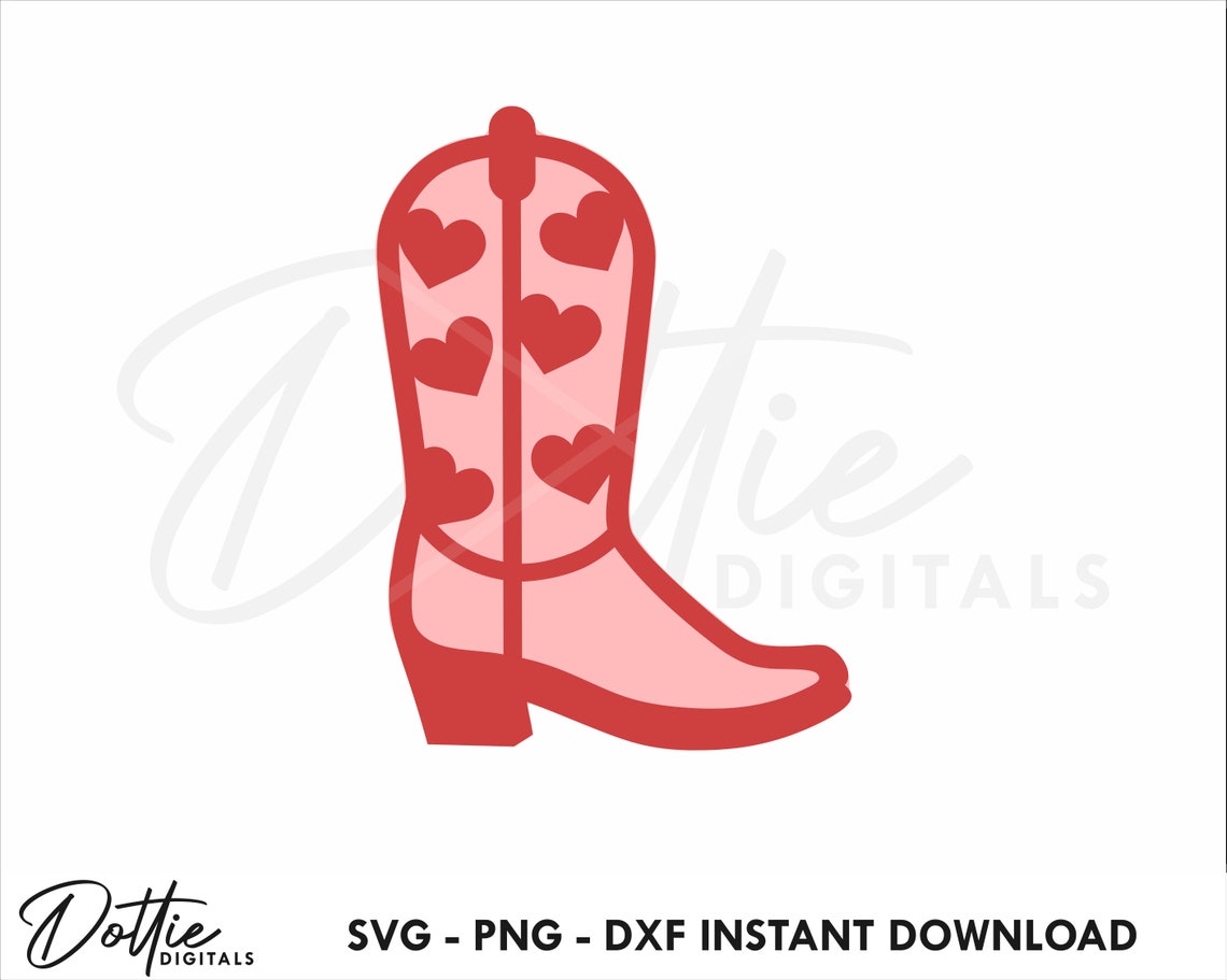 Heart Cowboy Boot SVG PNG DXF Wild West Svg Cowgirl Boot - Etsy UK