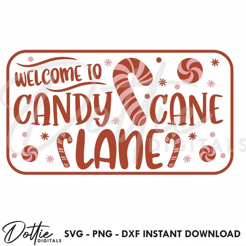 Candy Cane Lane Sign - Etsy