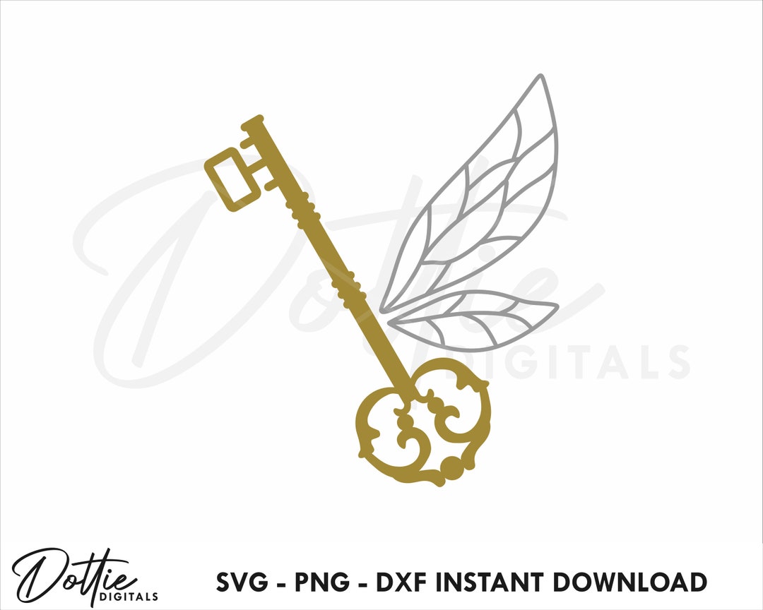 Magic Flying Key SVG PNG DXF Key With Wings Cutting File Design ...