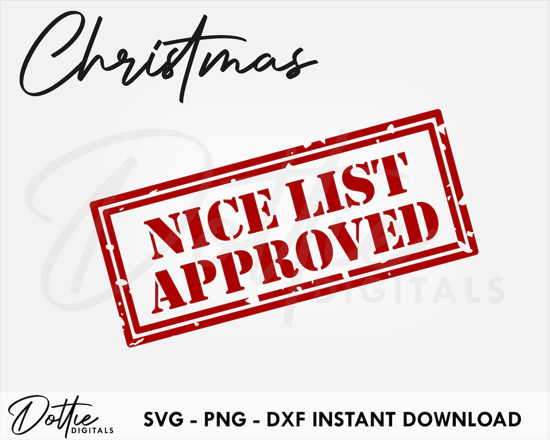 Bella lista Approvato timbro SVG PNG DXF Certificato da Babbo Natale ...