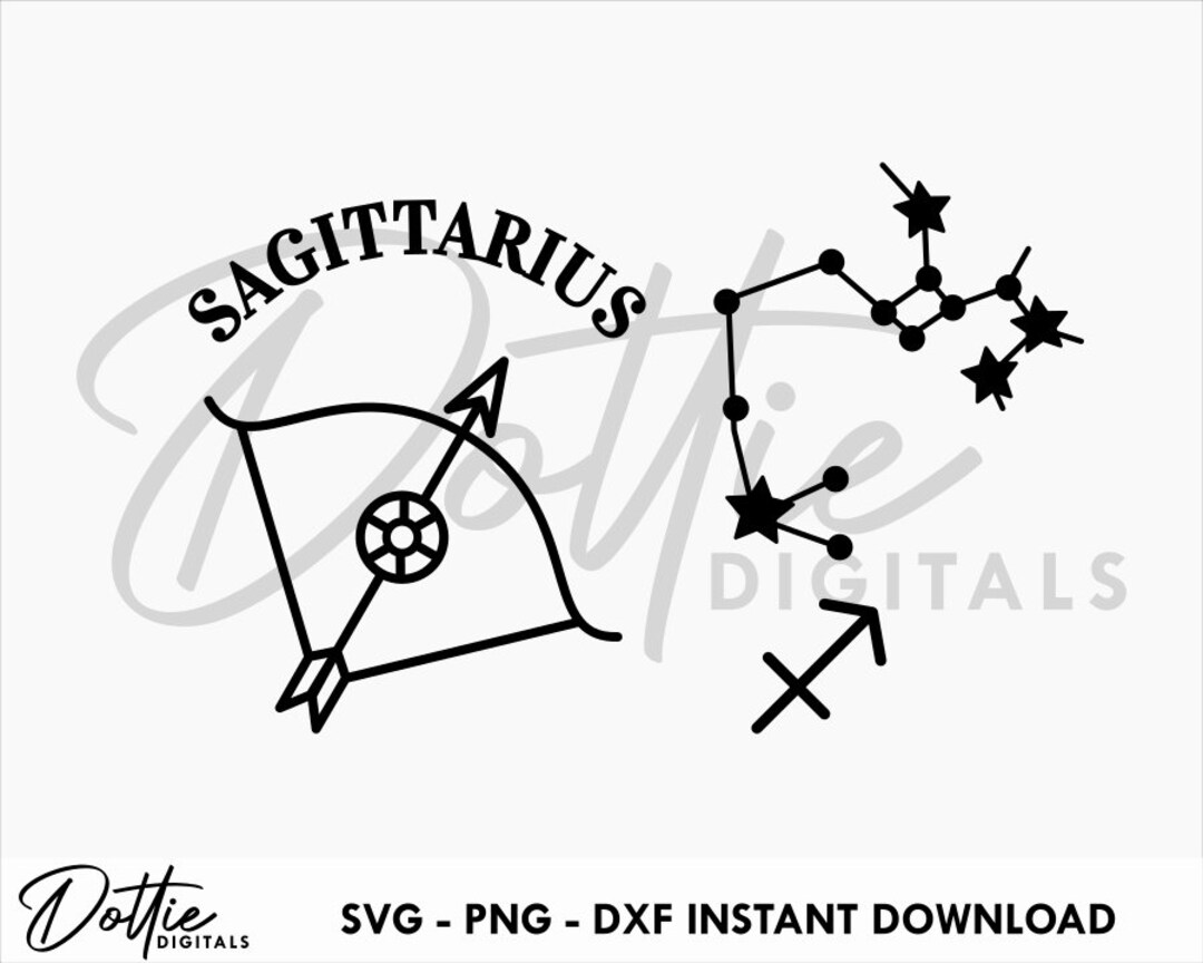 Sagittarius Bundle SVG PNG DXF Star Sign Pack Cutting File Design ...