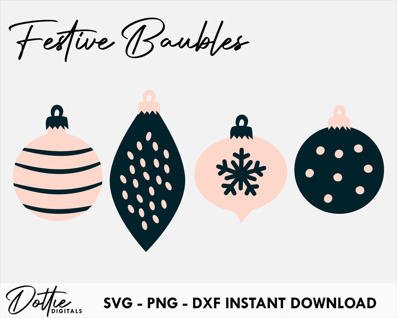 Paquete de adornos festivos SVG PNG DXF Decoraciones para - Etsy México