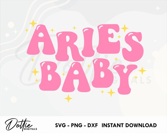 Aries Baby SVG PNG DXF Star Sign Cutting File Design - Etsy