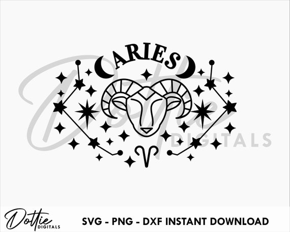 Aries SVG PNG DXF Star Sign Cutting File Design Ram Sheep | Etsy