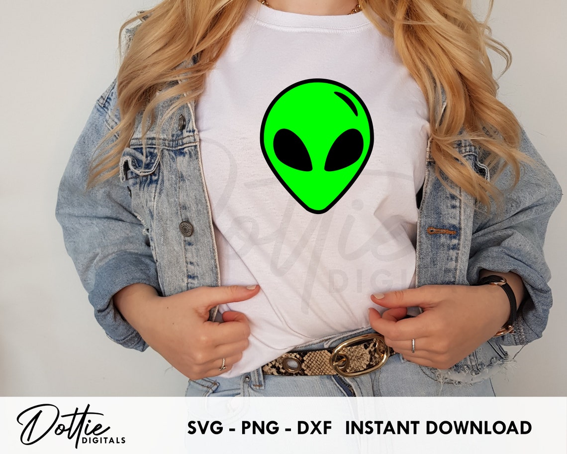 Alien Face SVG PNG DXF Outer Space Cutting File Design Extra | Etsy
