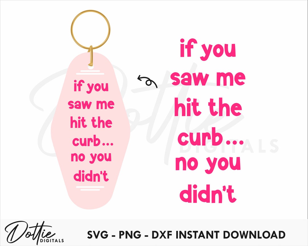 Funny Quote Motel Keychain SVG PNG DXF - Hits the Curb Retro Hotel ...