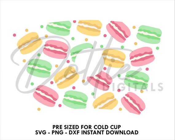 Macaroons Sbux Cold Cup SVG PNG Dxf Rainbow Macaron Cookie - Etsy