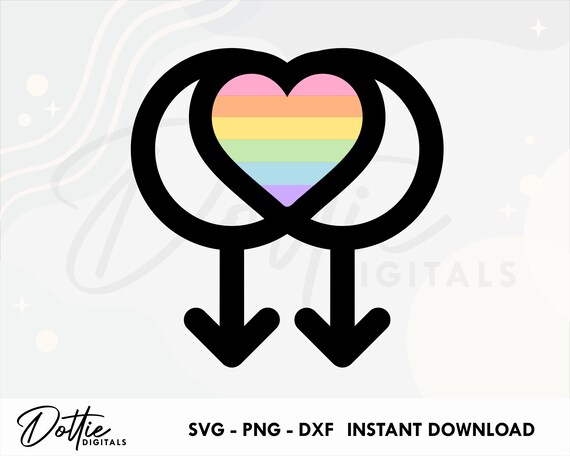 Male Gender Symbols Boyfriends SVG PNG DXF Gay Pride Cutting - Etsy