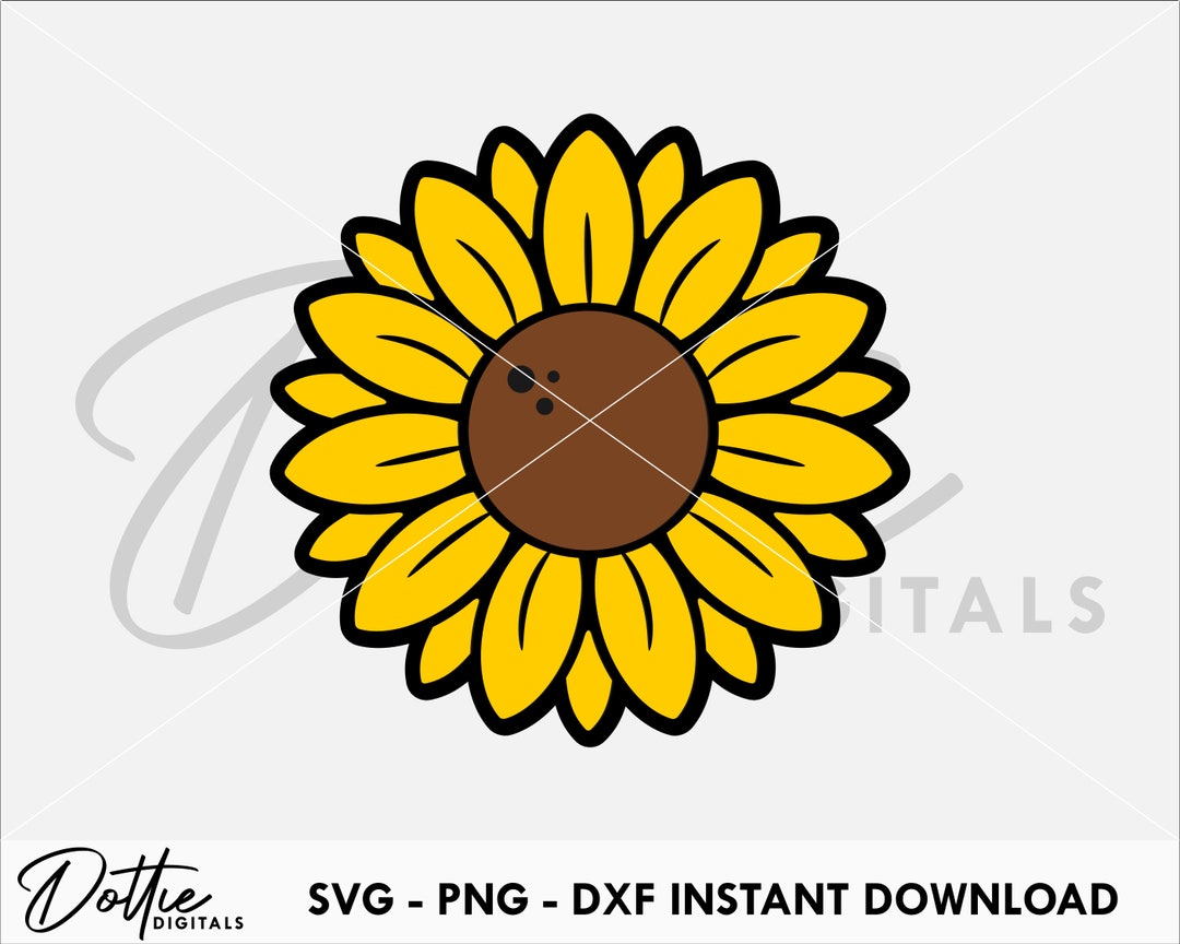 Sunflower SVG PNG DXF Layered File Floral Flower Sun Summer Spring ...