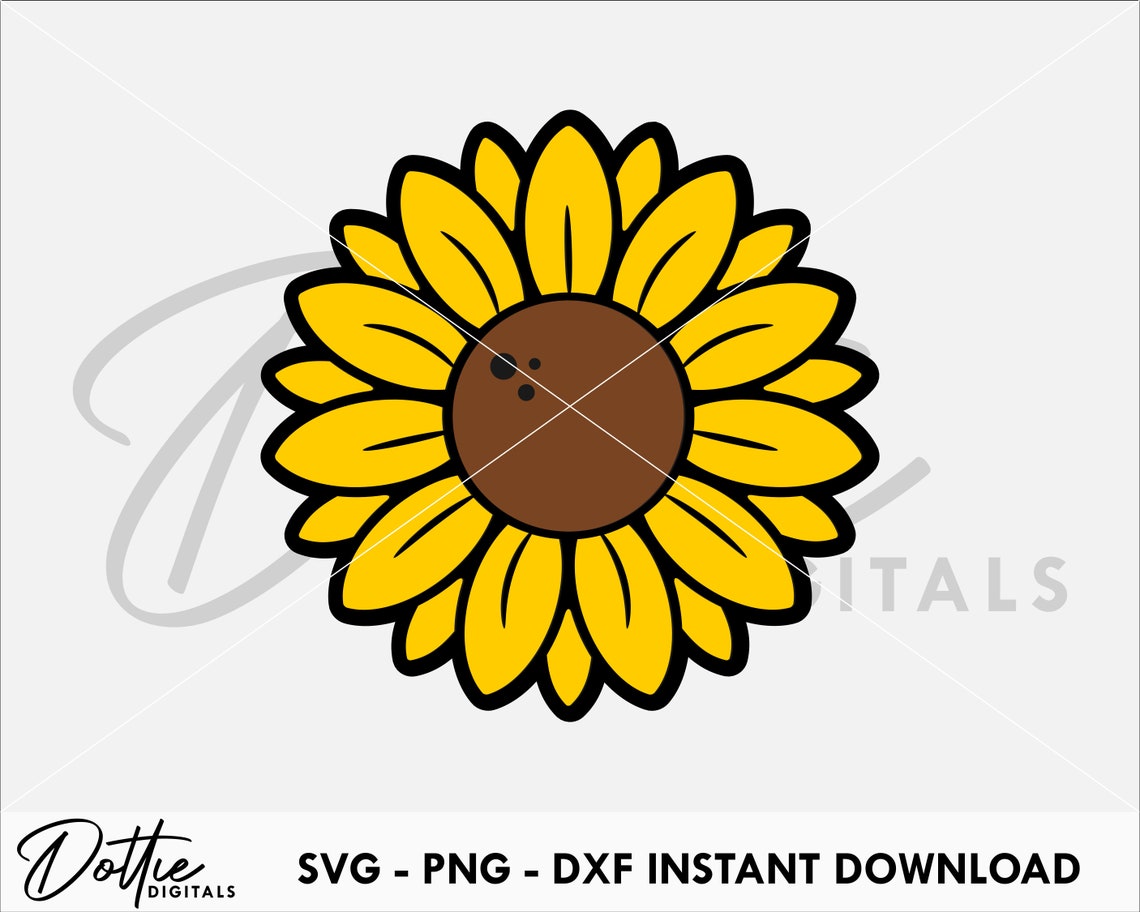 Sunflower SVG PNG DXF Layered File Floral Flower Sun Summer - Etsy