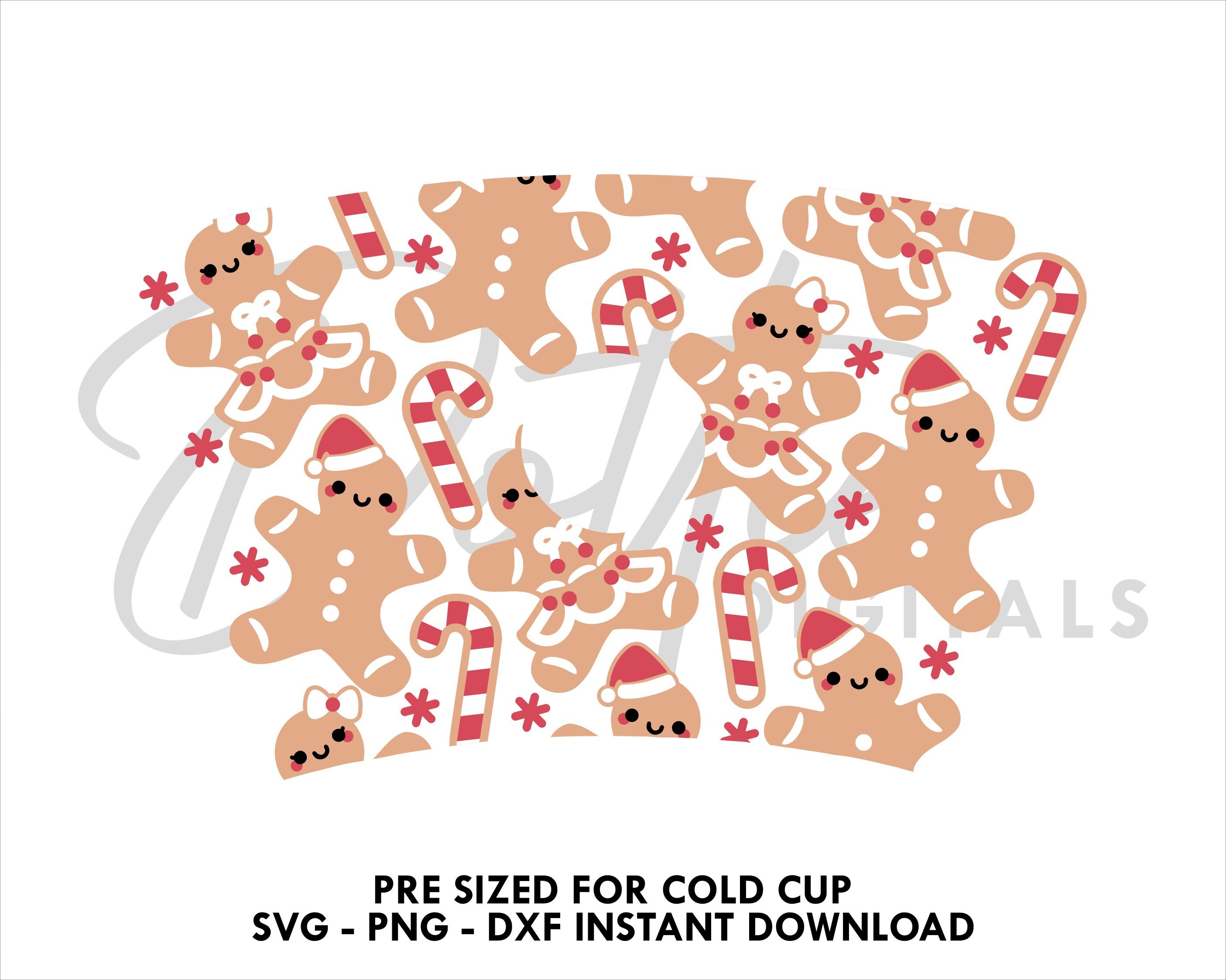 Gingerbread Sbux Cold Cup SVG PNG DXF Festive Xmas Cookies Holidays ...