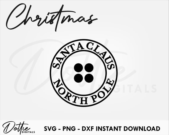 Santa Claus Button SVG PNG DXF Christmas St Nick Cutting File - Etsy