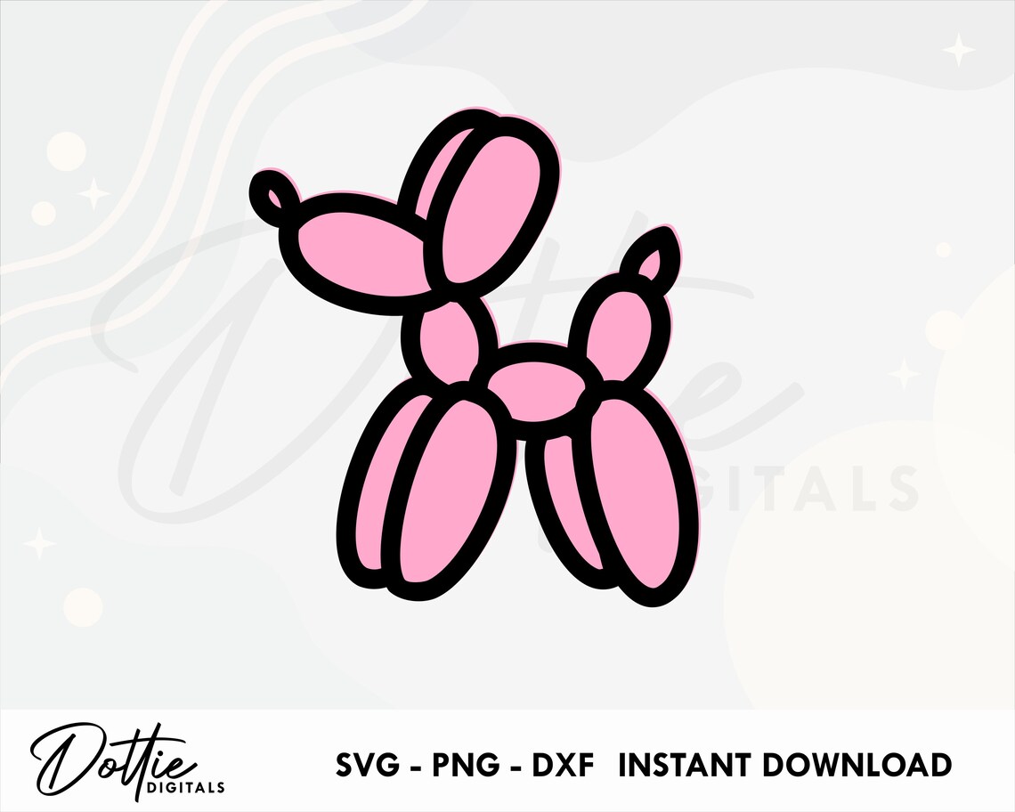 Balloon Dog SVG PNG DXF Cute Party Balloon Animal Cutting File - Etsy