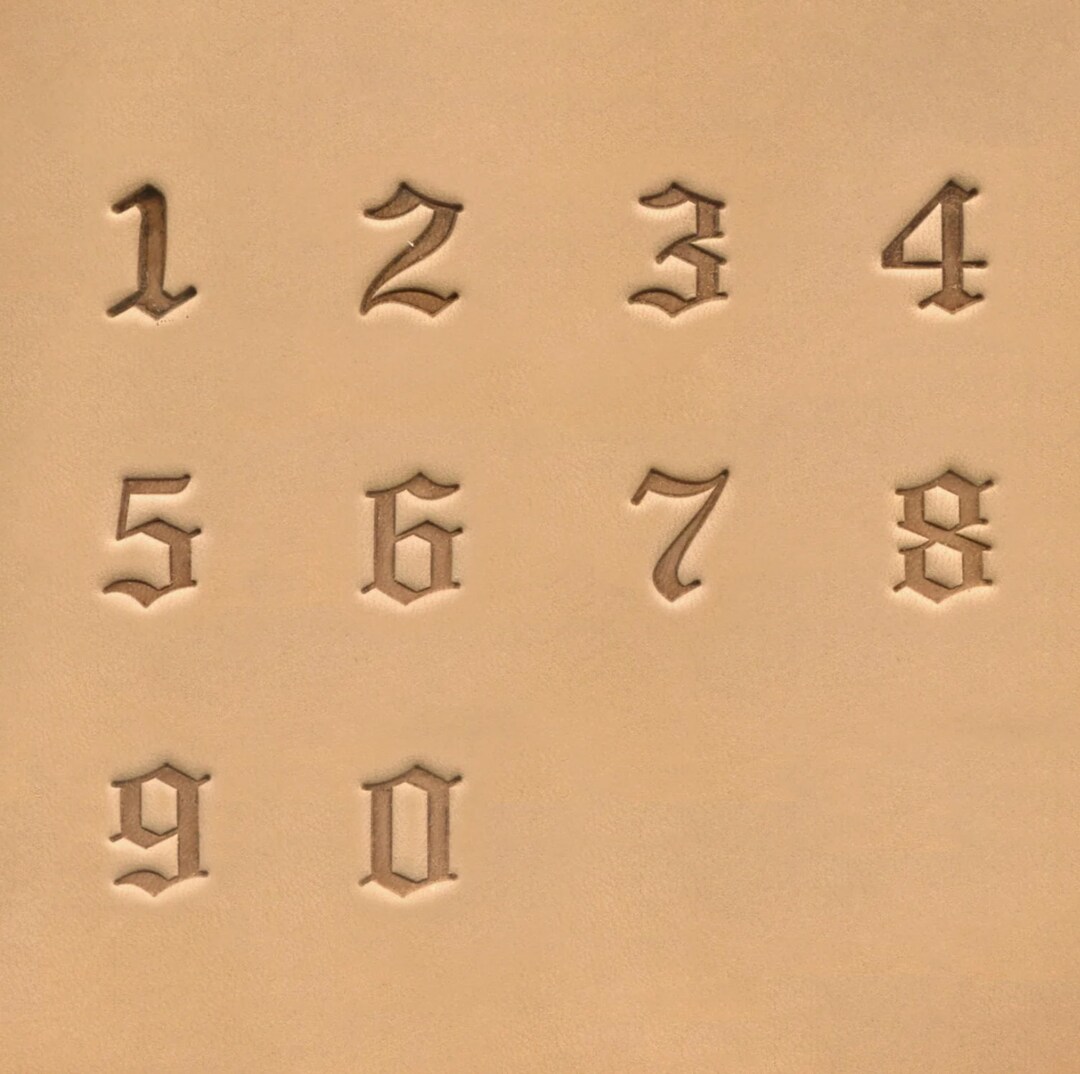 Old English Number Stamp Set, Leather Number Stamp Set, 10pcs Set - Etsy