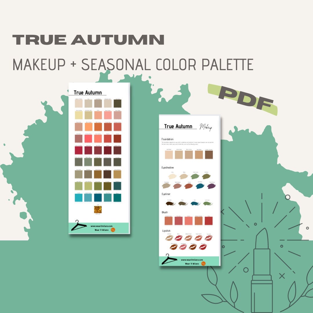 TRUE AUTUMN Seasonal Color Palette and Makeup Palette Armocromia ...