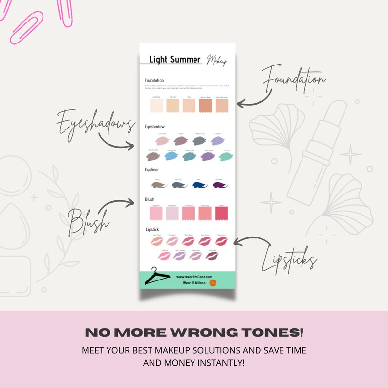 Light Summer Color Palette: Seasonal Makeup Guide (PDF) - Etsy