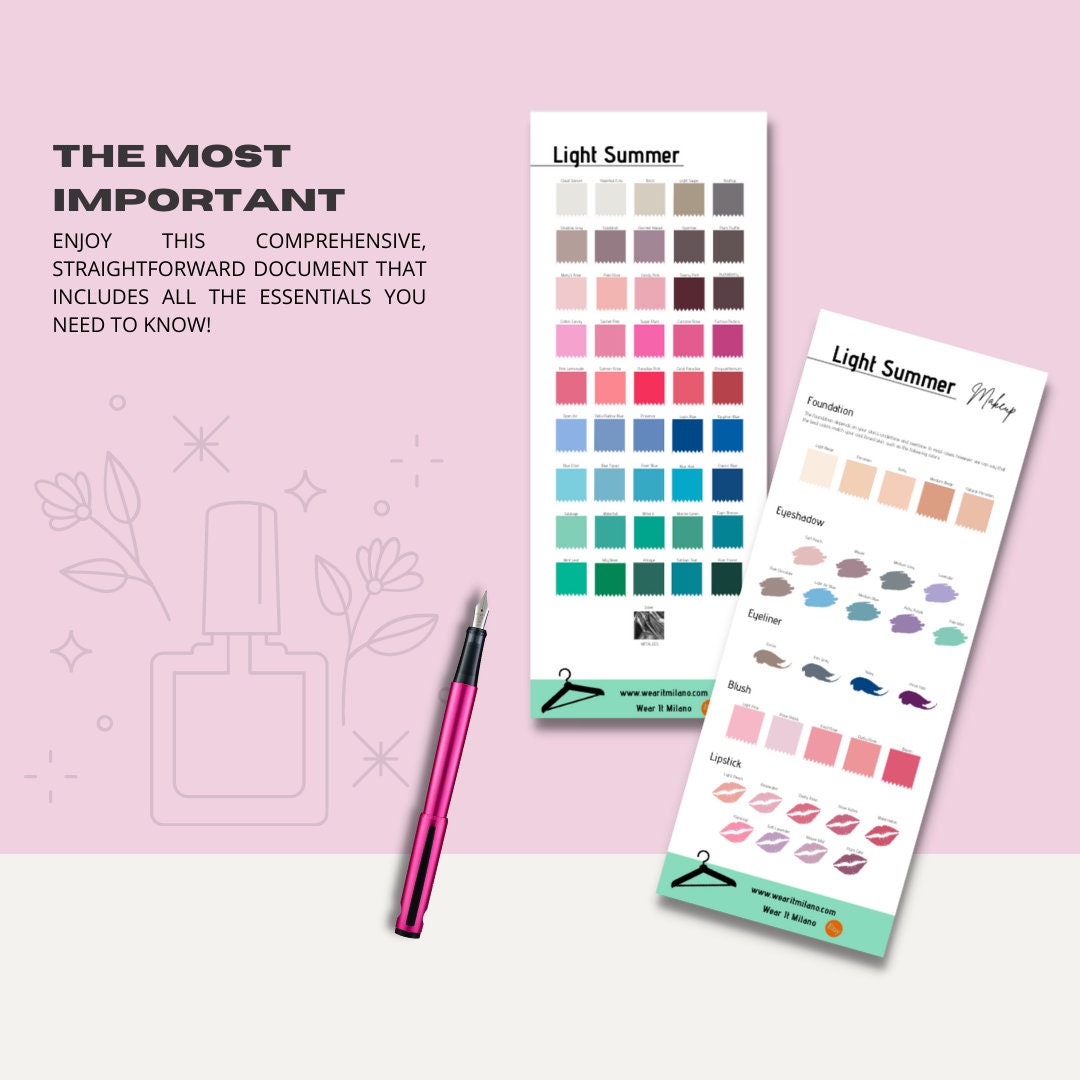 Light Summer Color Palette: Seasonal Makeup Guide (PDF) - Etsy