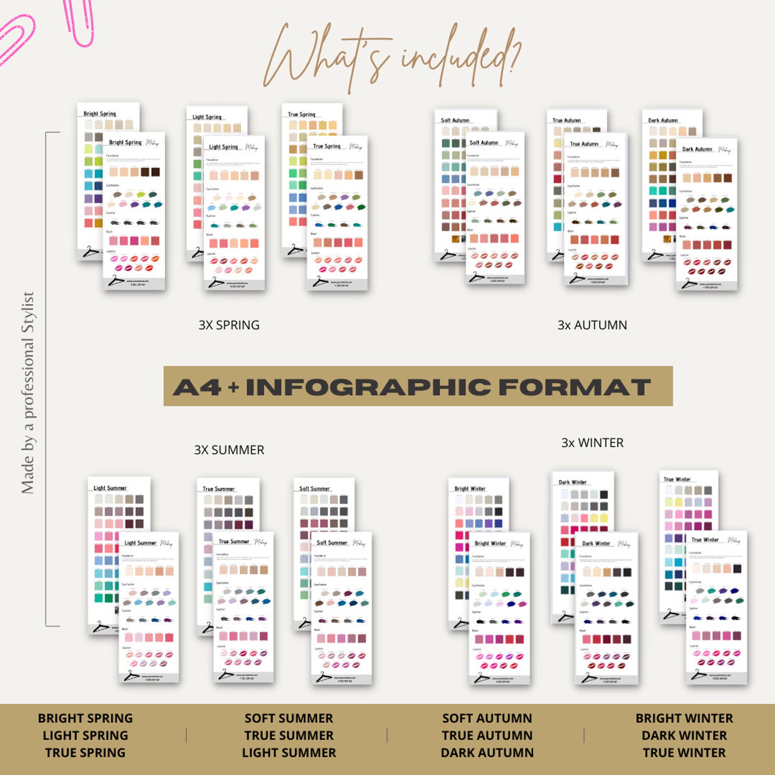 12 SEASONS Editable Canva Template for Makeup Recommendations - Etsy