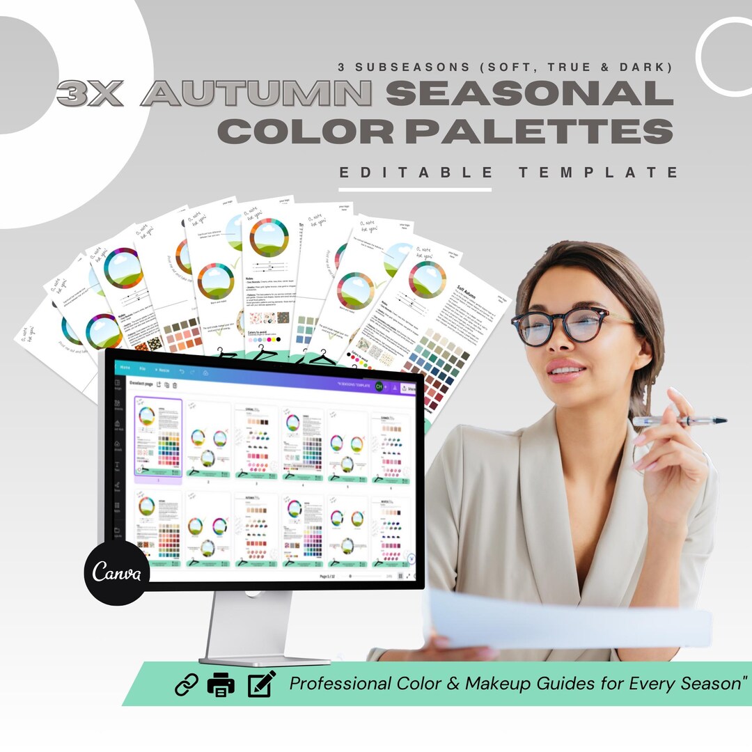 Autumn Color Palette Template: Stylist Canva Editable (digital Download ...
