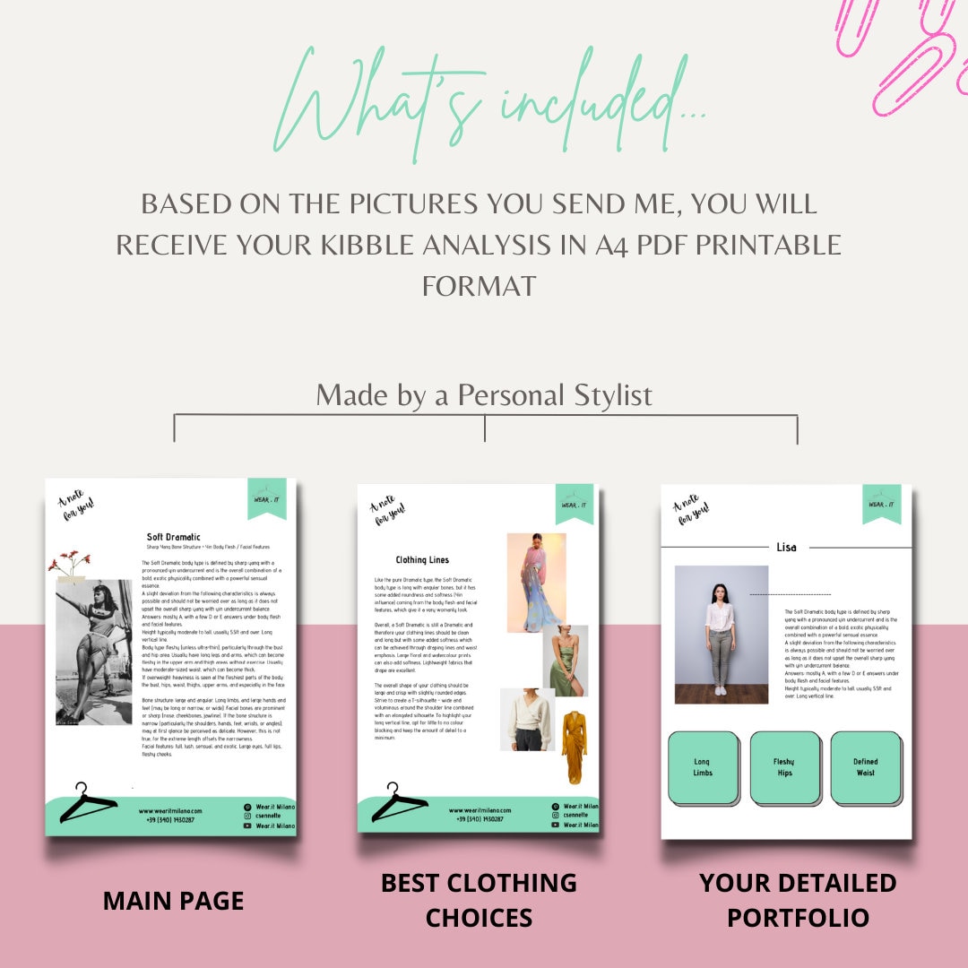 KIBBE Body Shape Analysis Kibbe Body Type Portfolio - Etsy