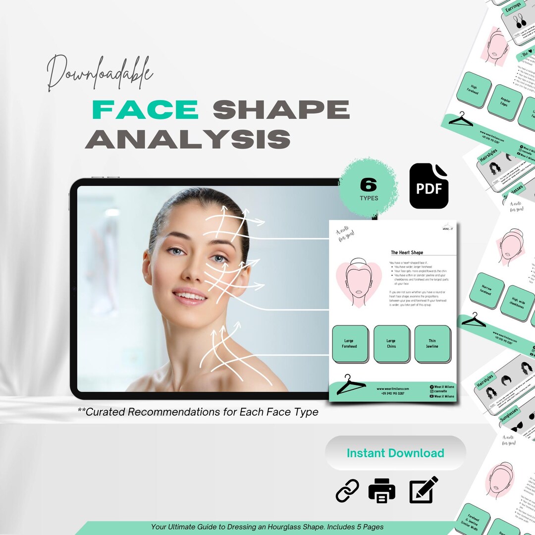 Face Shape Analysis: Hairstyle & Accessory Guide (downloadable PDF) - Etsy