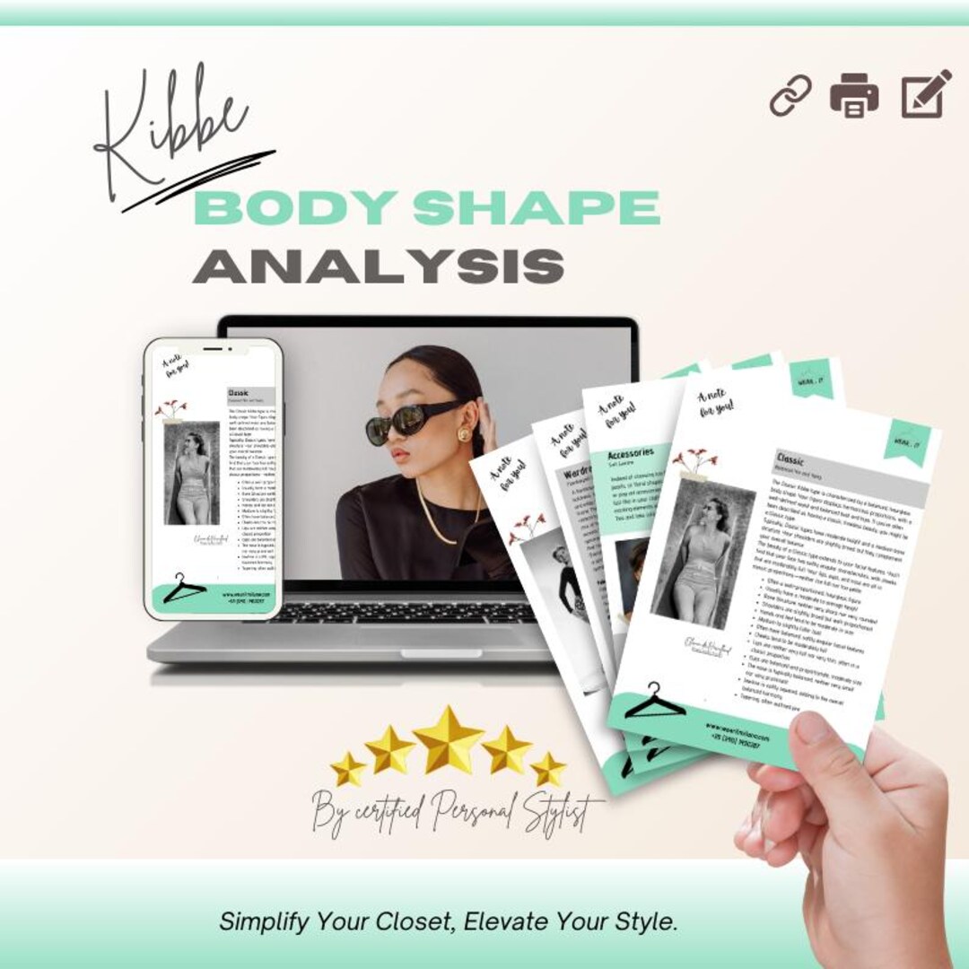 KIBBE Body Shape Analysis - Kibbe Body Type Portfolio Printable A4 ...