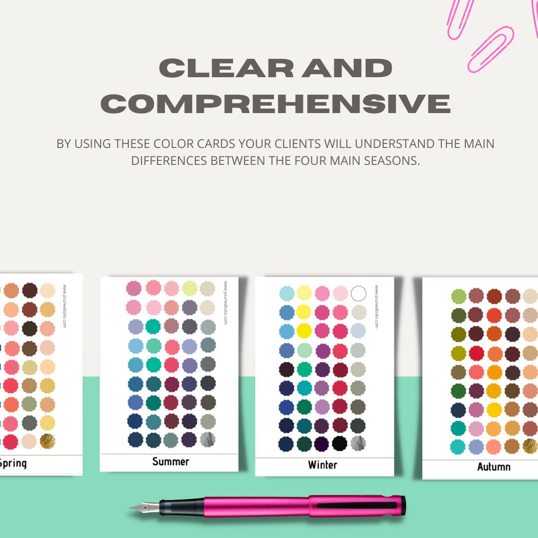 Four Seasons Color Analysis Chart: Stylist Reference Guide (PDF ...