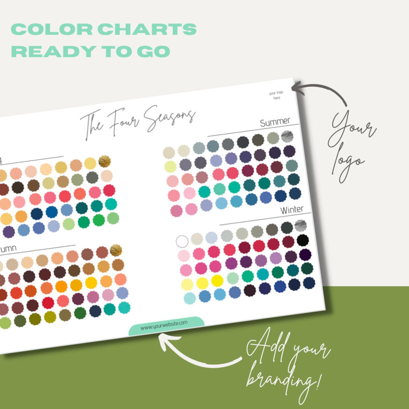 Seasonal Color Analysis Kit Canva Four Seasons Color Palette Template ...
