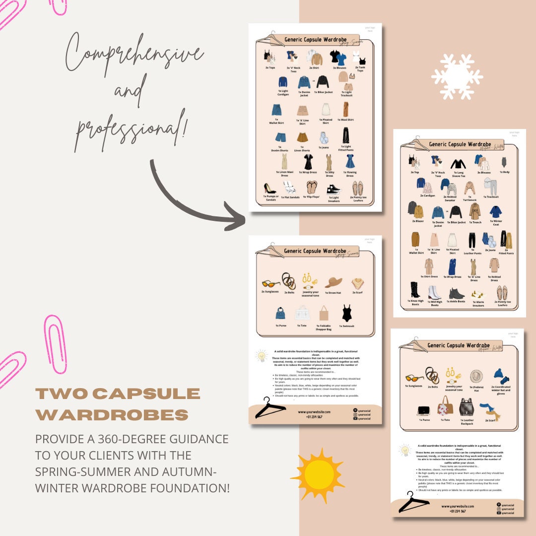 Wardrobe Foundation Checklist Editable Capsule Wardrobe for Personal ...