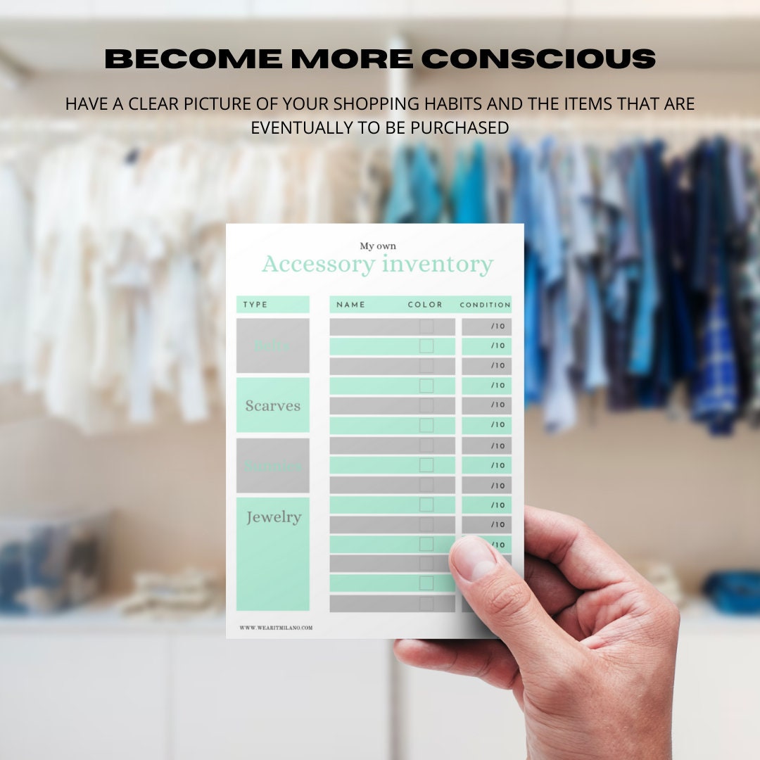 CLOSET INVENTORY Keep or Go Wardrobe Tracker Checklist Fillable ...