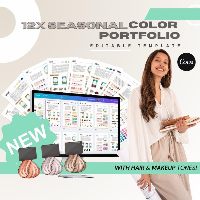 12 Seasons Canva Template for Color Analysis • Personal Stylist Kit ...