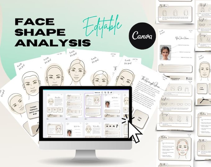 Face Shapes Frameable Infographic, Various Face Shapes, Editable Canva ...