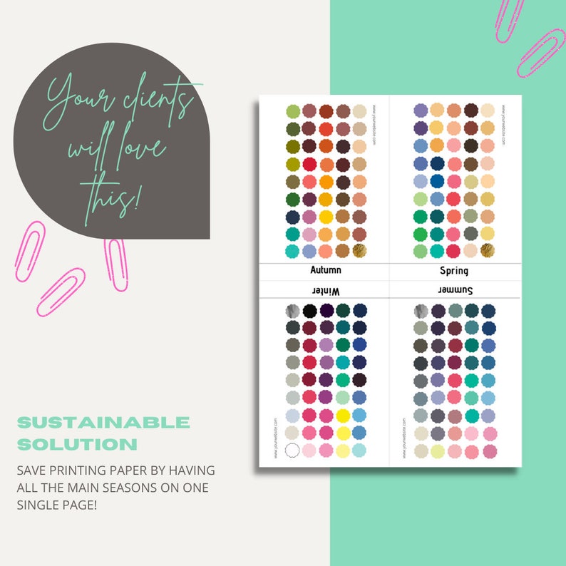 Four Seasons Color Analysis Chart: Stylist Reference Guide (PDF ...