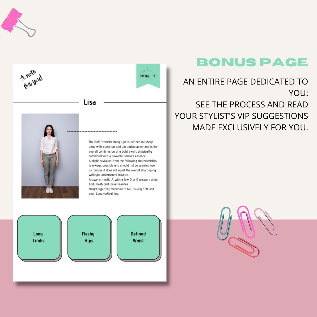 KIBBE Body Shape Analysis Kibbe Body Type Portfolio Printable A4 Format ...