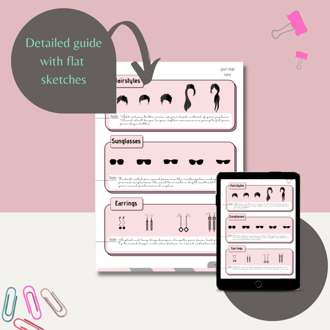 FACE SHAPE ANALYSIS Editable Face Shape Guide Canva Template for ...