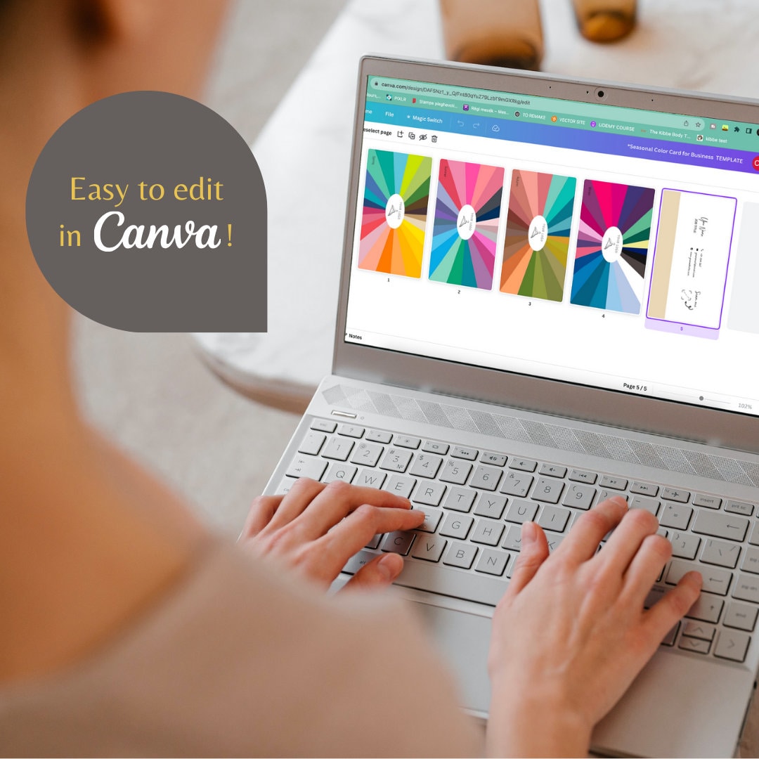 Seasonal Color Analysis Business Card Template: Canva Editable Palette ...