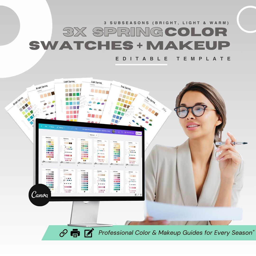 Spring Color Palette Template: Makeup Recommendations for Stylists ...