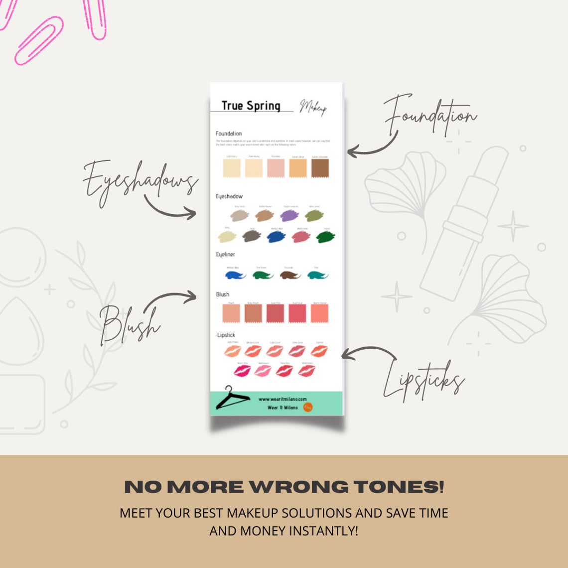 TRUE WARM SPRING Seasonal Color Palette and Makeup Palette Armocromia ...