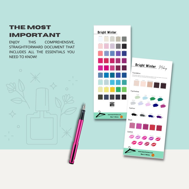 BRIGHT WINTER Seasonal Color Palette and Makeup Palette Armocromia ...