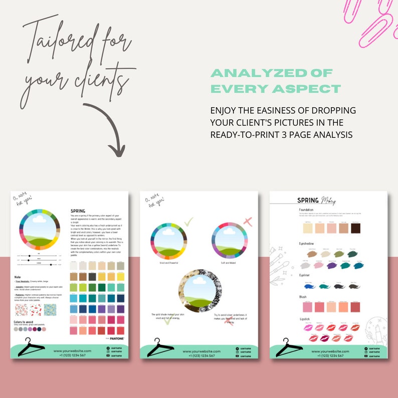 4 SEASONS Editable Template in Canva Color Theory Analysis for Stylists ...