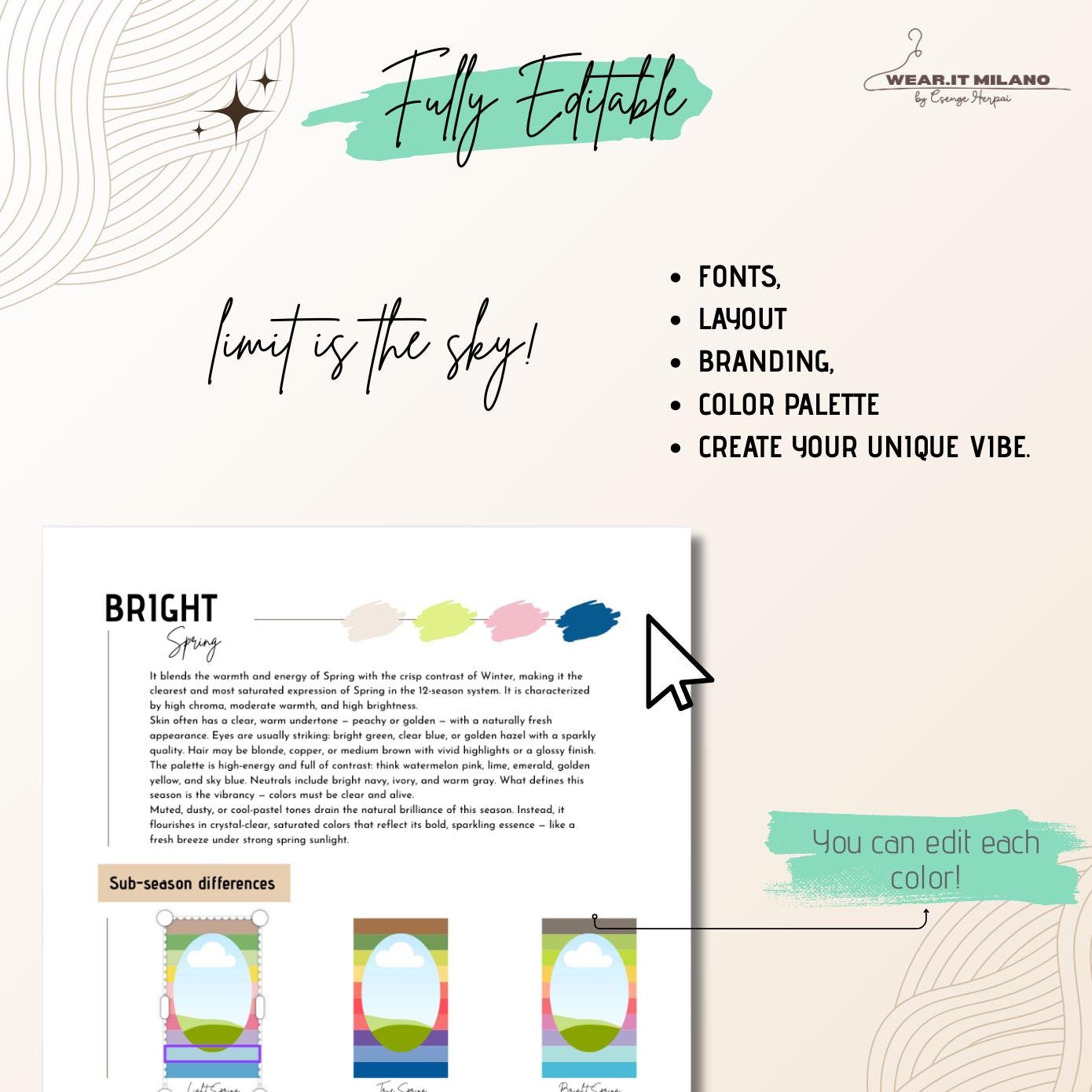 12 Seasons Canva Template for Color Analysis • Personal Stylist Kit ...