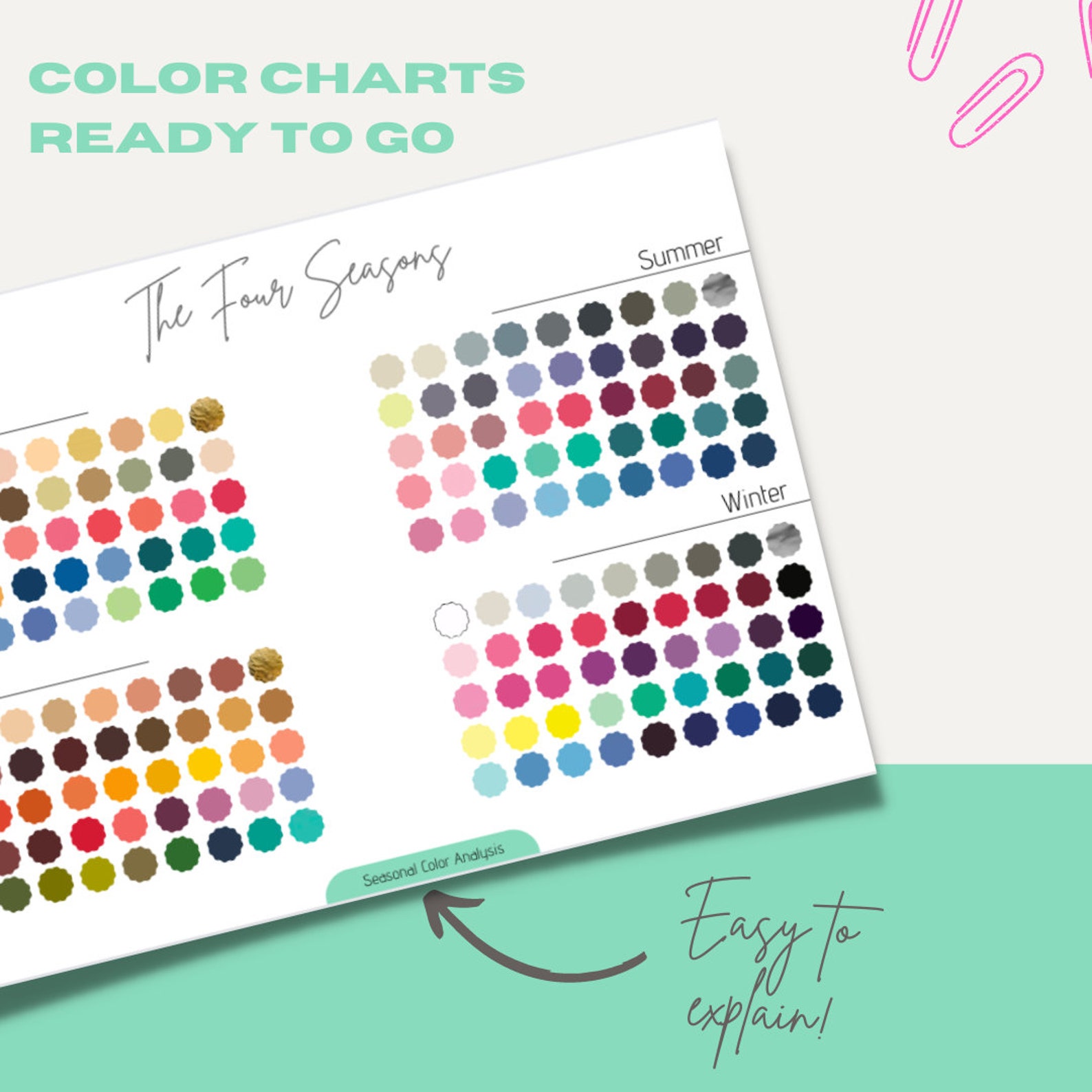 Four Seasons Color Analysis Chart: Stylist Reference Guide (PDF ...