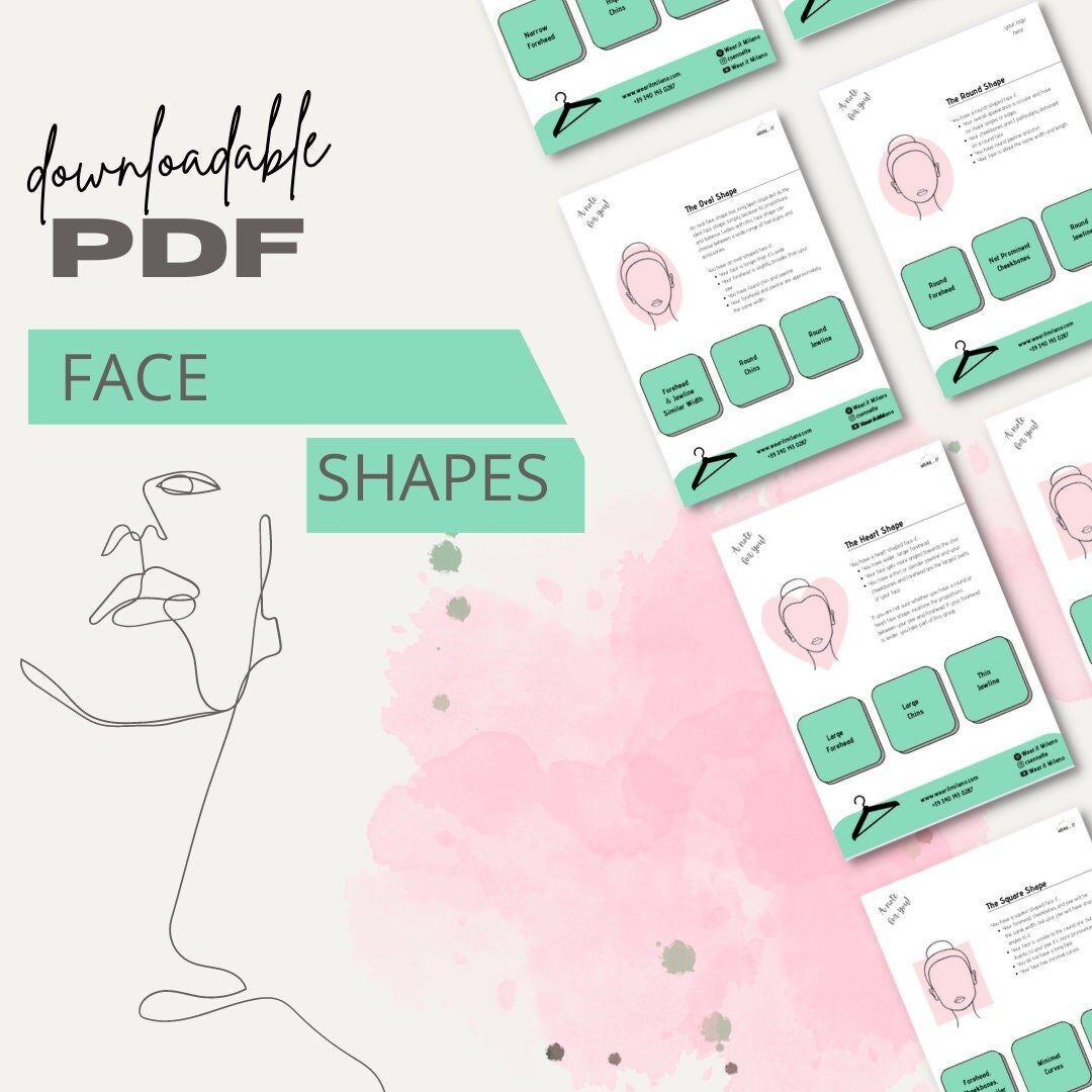 FACE SHAPE Downloadable PDF A4 for Stylists Hairdressers Hairstylists ...
