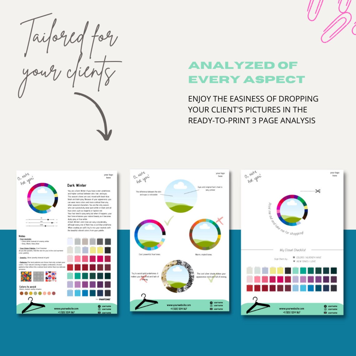 Winter Seasonal Templates Editable Canva Document for Stylist Business ...