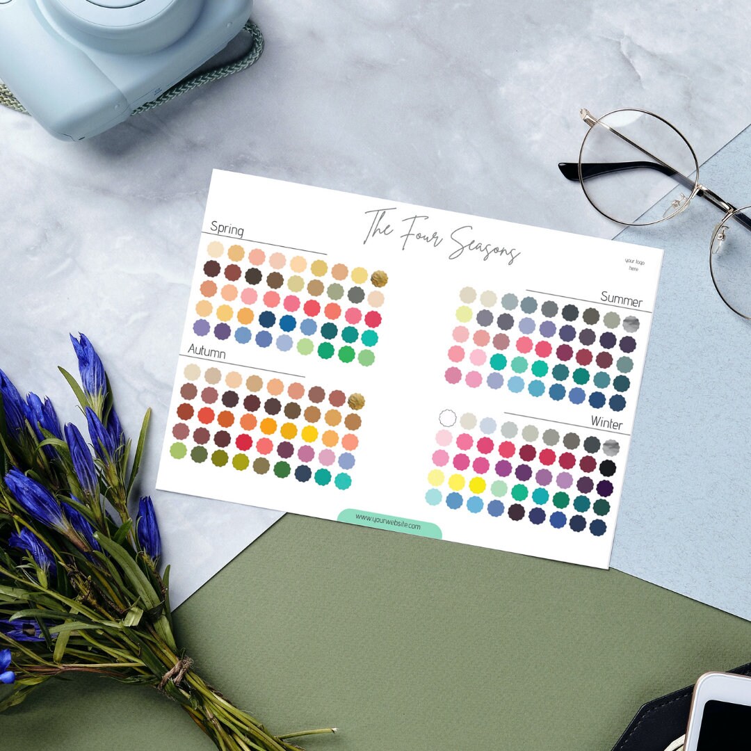 Seasonal Color Analysis Kit Canva Four Seasons Color Palette Template ...