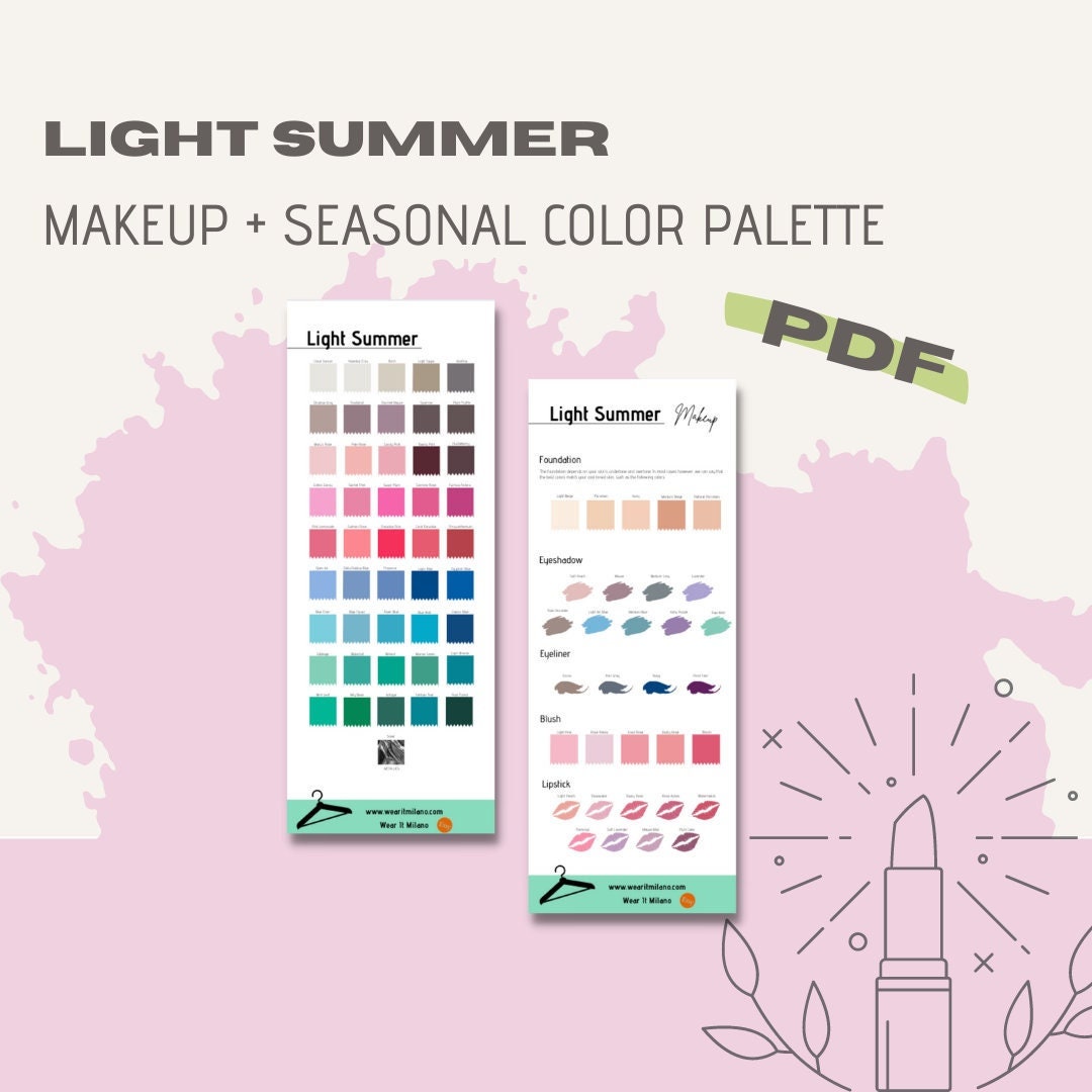 Light Summer Seasonal Color Palette And Makeup Palette Armocromia