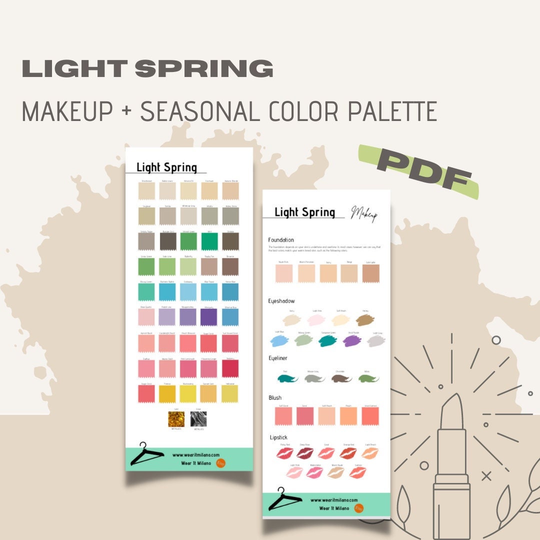 LIGHT SPRING Seasonal Color Palette and Makeup Palette Armocromia ...