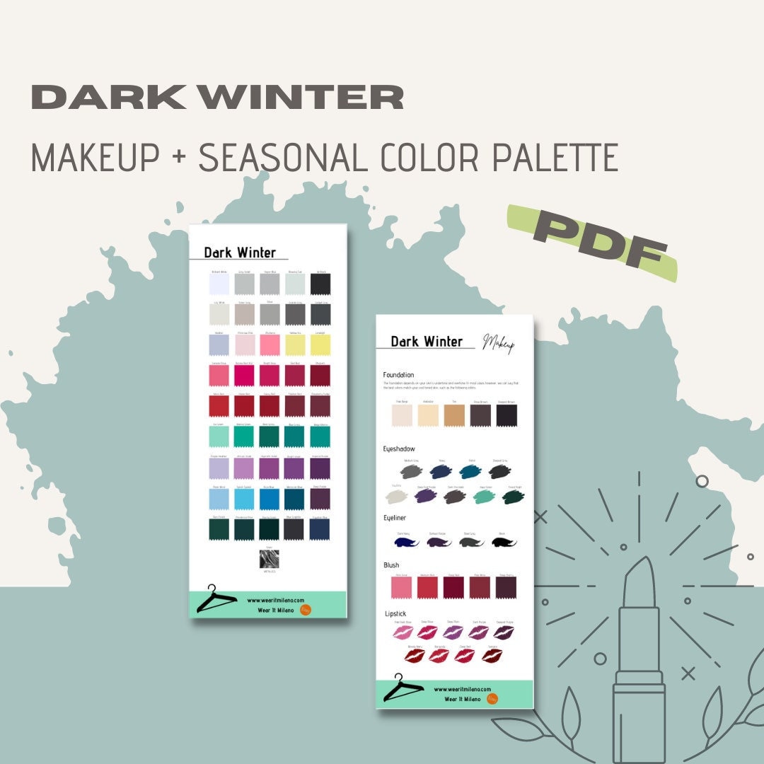 DARK WINTER Seasonal Color Palette and Makeup Palette - Etsy