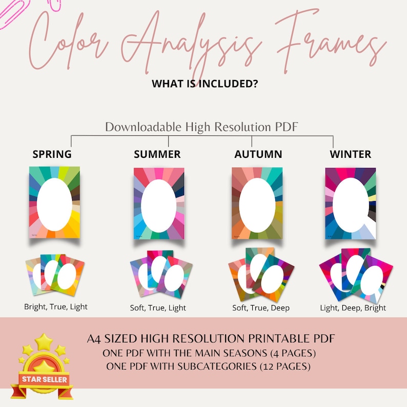 Seasonal Color Analysis Guide: 12 Season Printable Charts (PDF Download ...