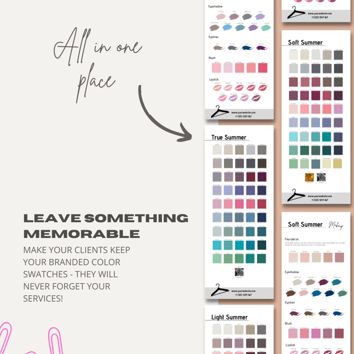 SUMMER Editable Canva Template for Makeup Recommendations and Seasonal ...